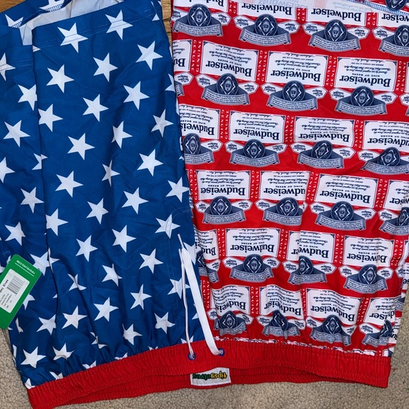 Tipsy Elves | Swim | Budweiser Blue And Red Swim Trunks | Poshmark